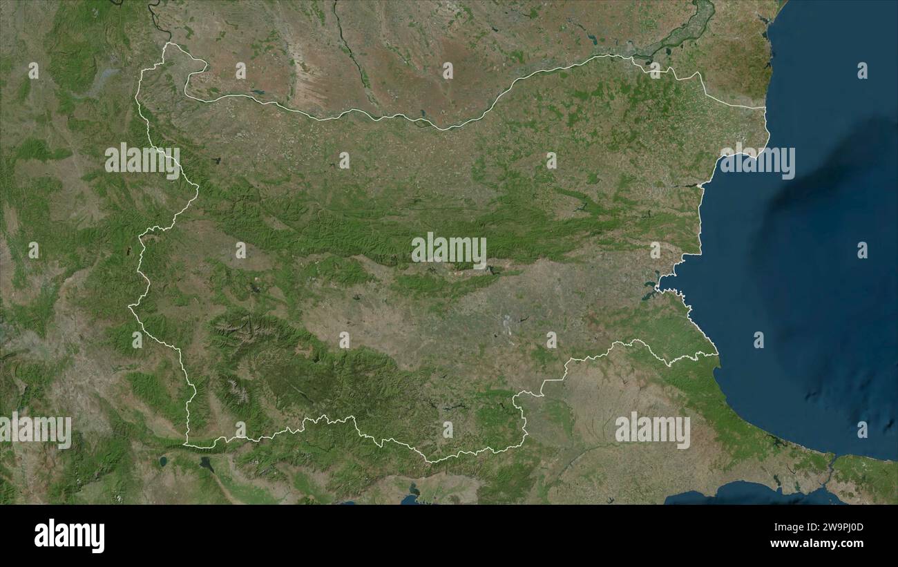 Bulgaria outlined on a high resolution satellite map Stock Photo - Alamy