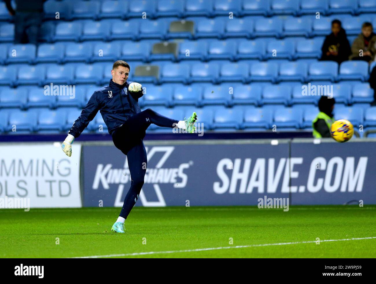 Coventry City goalkeeper Ben Wilson warms up ahead of the Sky Bet ...
