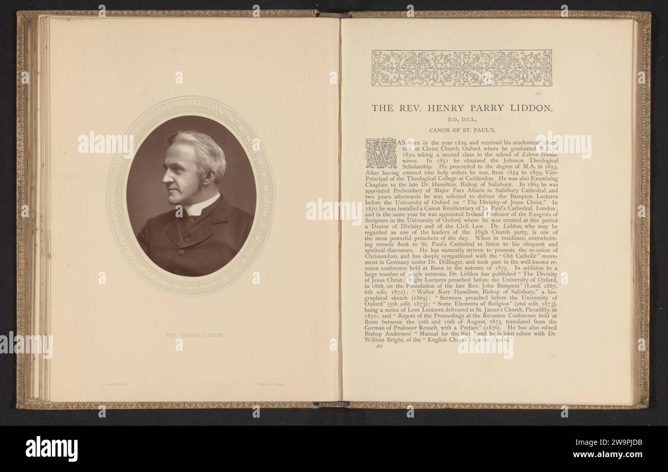 Rev. Canon Liddon, Lock & Whitfield, c. 1876 - in or before 1881 ...