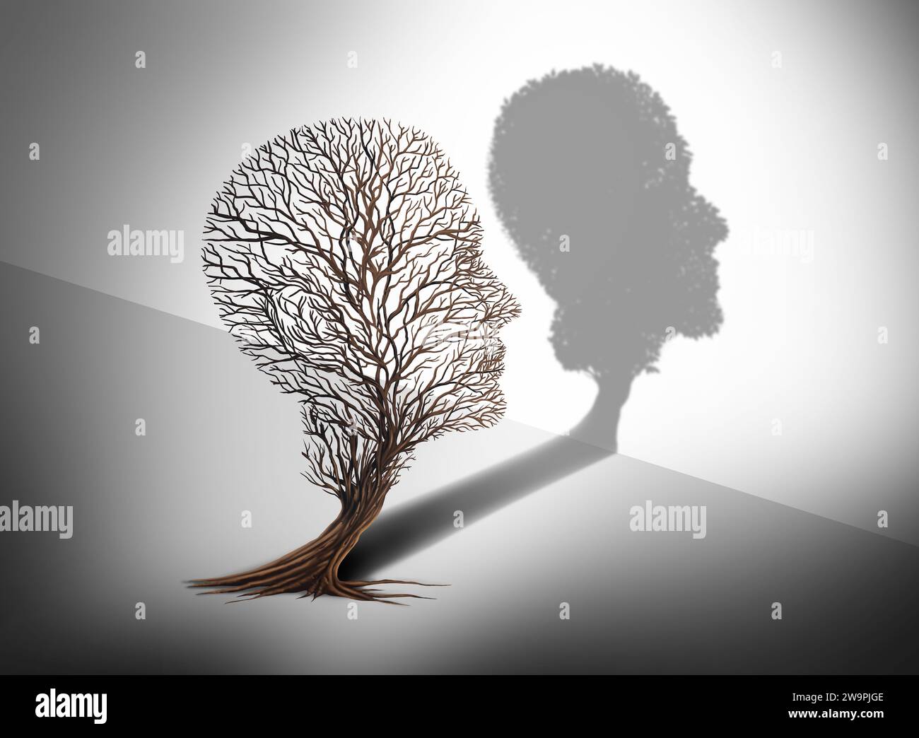 Emotion and mood disorder recovery as a tree shaped as two human faces ...