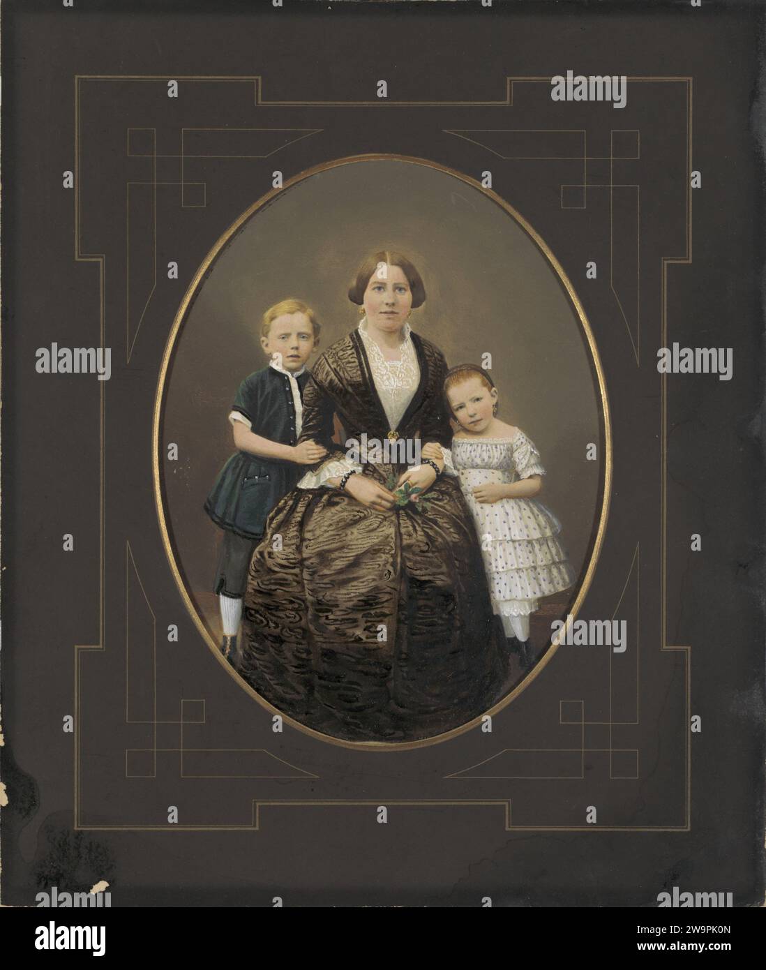 Portrait of a mother with two children, c. 1880 - c. 1920 photograph ...