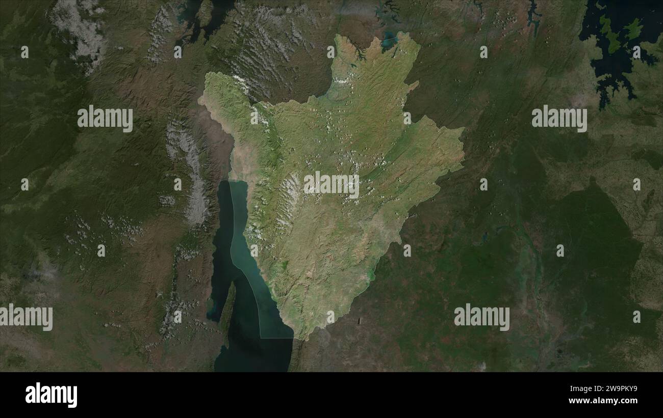 Burundi highlighted on a high resolution satellite map Stock Photo - Alamy