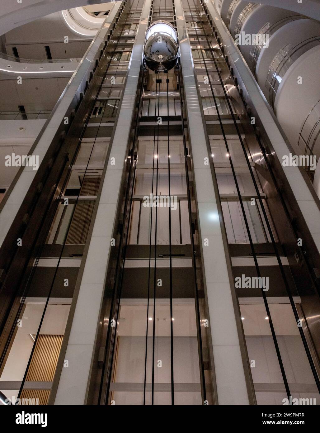 Elevator capsule in the Museum of the Future, Dubai, UAE Stock Photo ...