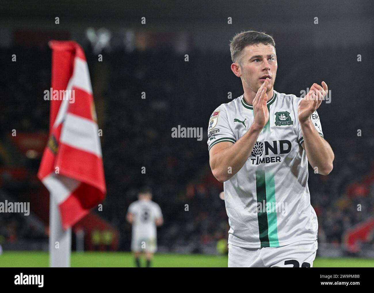 Adam Randell #20 of Plymouth Argyle in action during the Sky Bet ...