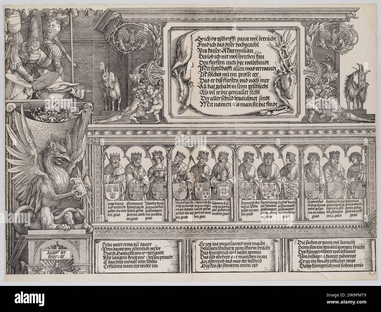 The Upper Section of the Right Portal, with the Inscription on a Stag ...