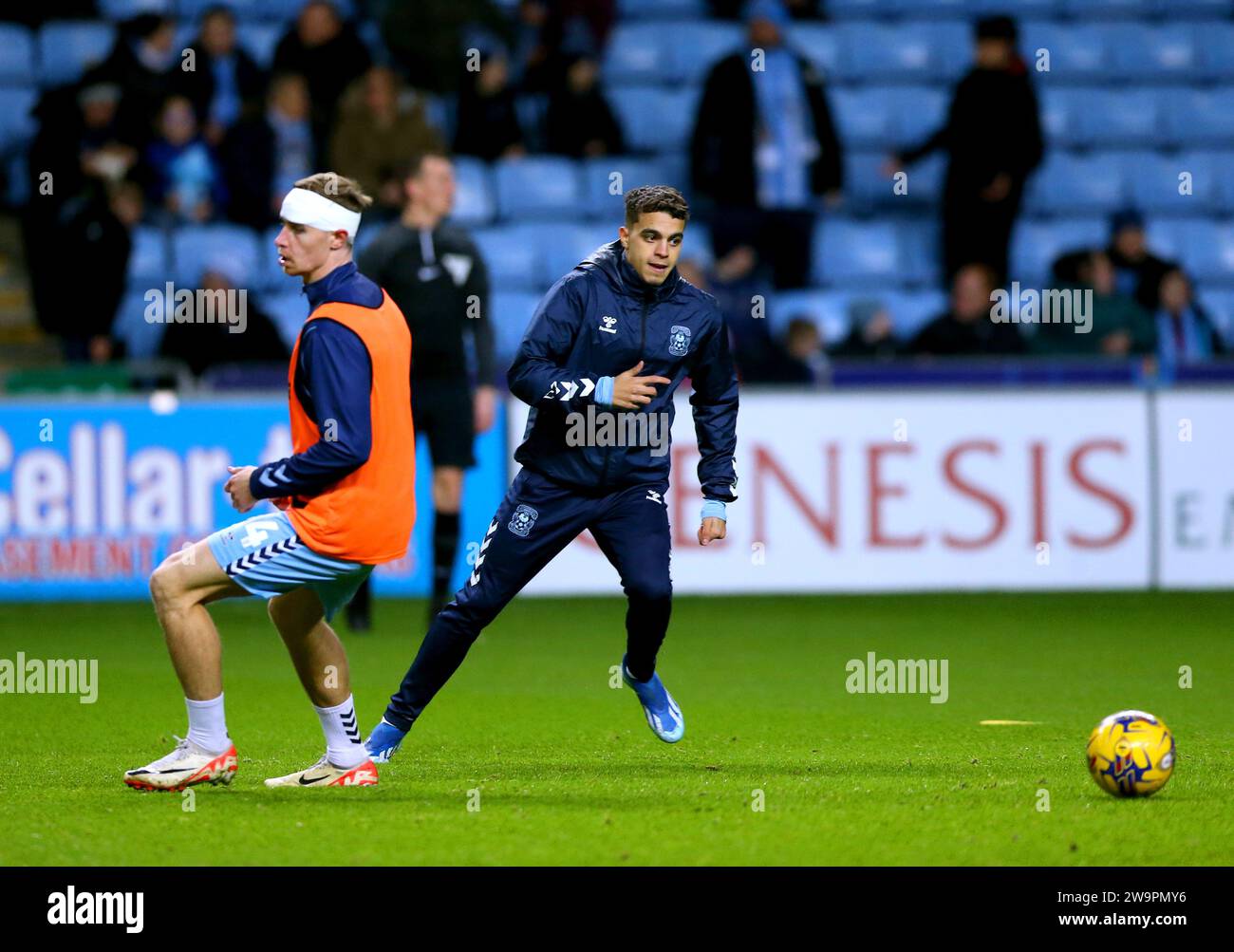 Coventry City's Yasin Ayari (right) warms up ahead of the Sky Bet ...