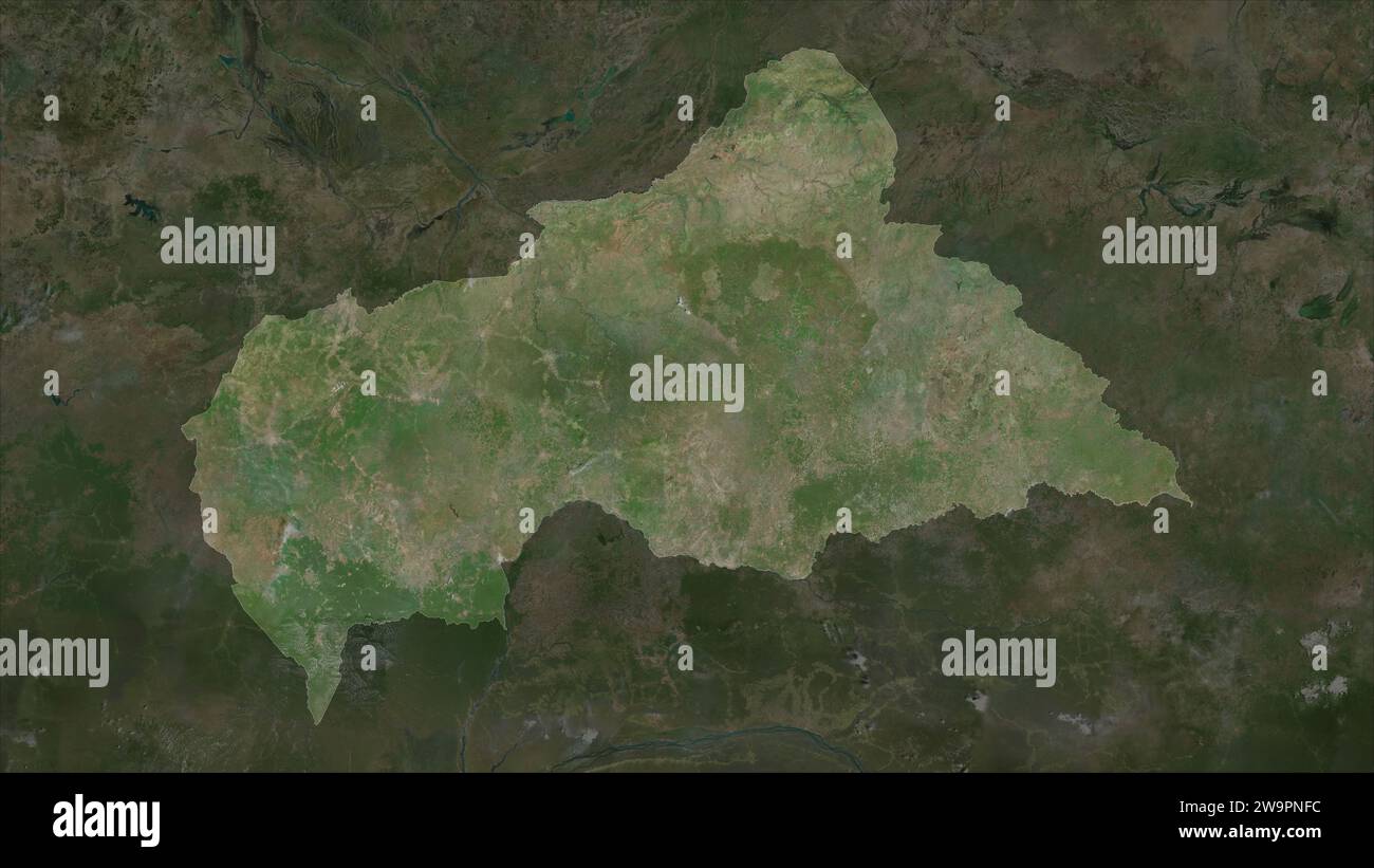 Central African Republic highlighted on a high resolution satellite map ...