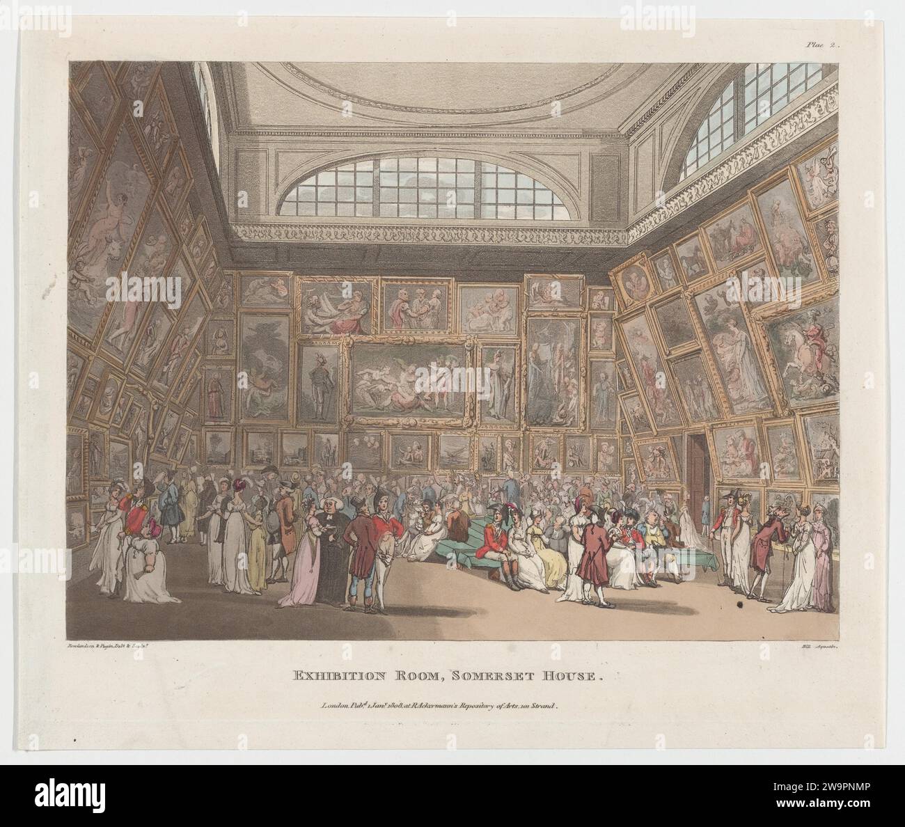 Exhibition Room, Somerset House 1917 by Auguste Charles Pugin Stock ...