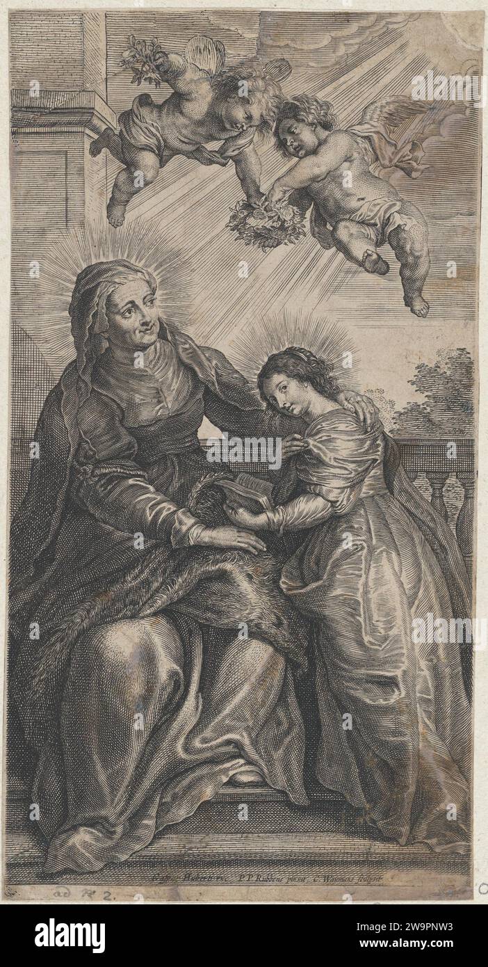 The education of the Virgin, with Saint Anne and the Virgin Mary ...