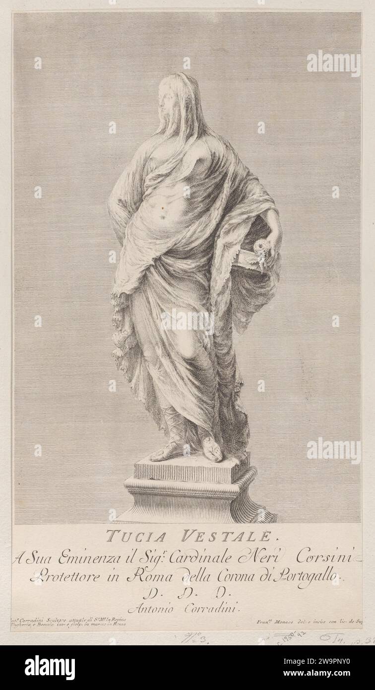 Statue of Tuccia, the ancient Roman Vestal Virgin (Tucia Vestale) 1951 ...