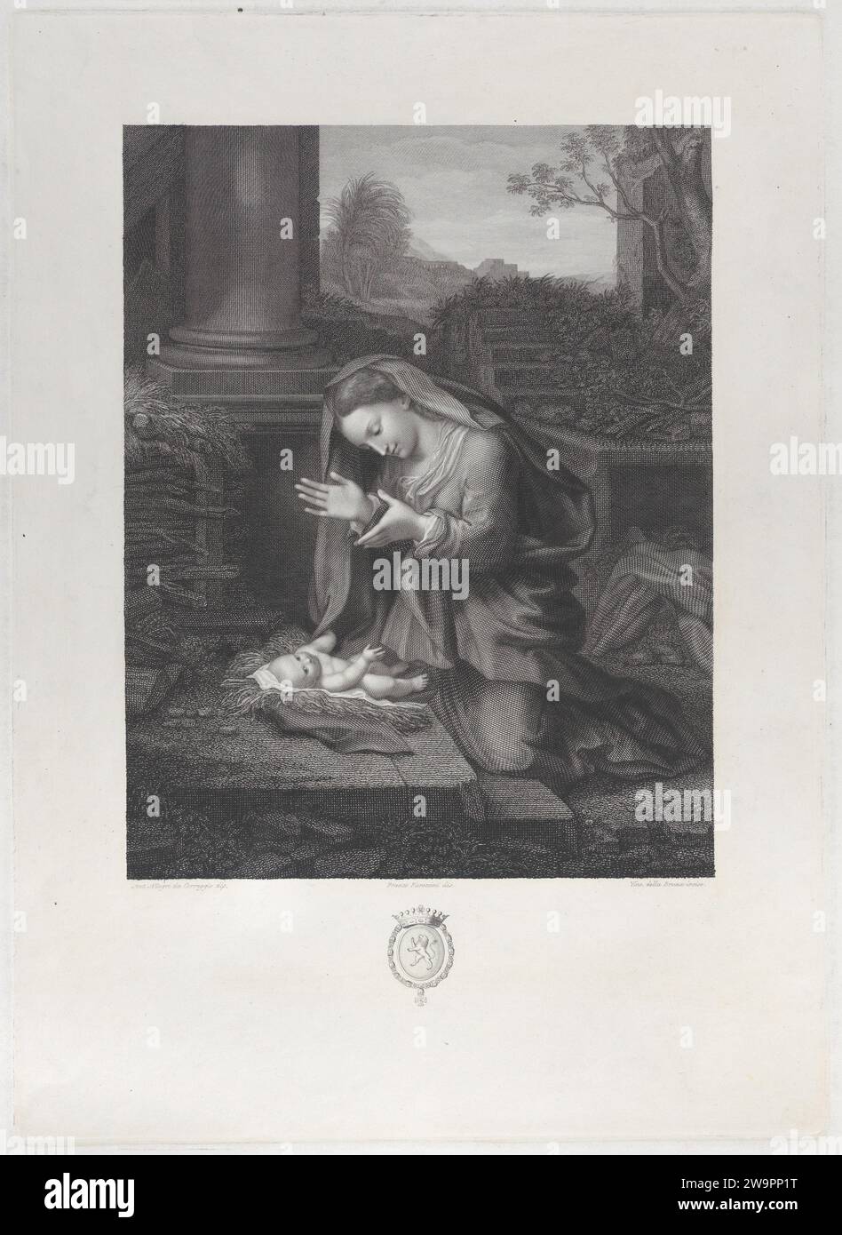 The Virgin adoring the Christ child 1945 by Francesco Pieraccini Stock ...