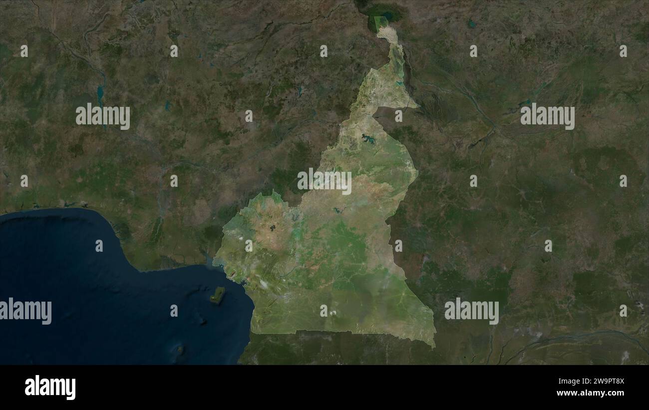 Cameroun highlighted on a high resolution satellite map Stock Photo - Alamy