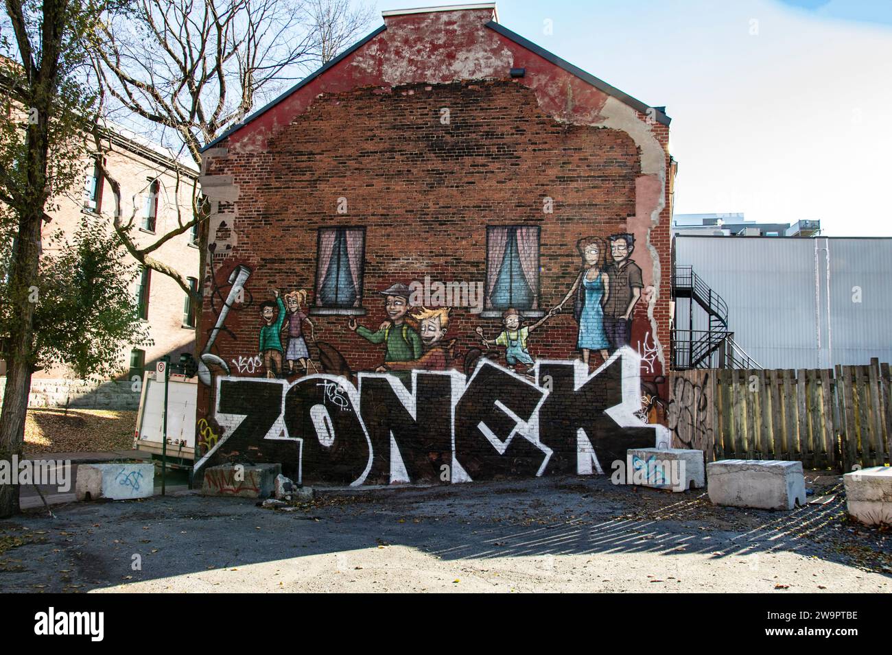Zonek mural in downtown Montreal, Quebec, Canada Stock Photo - Alamy