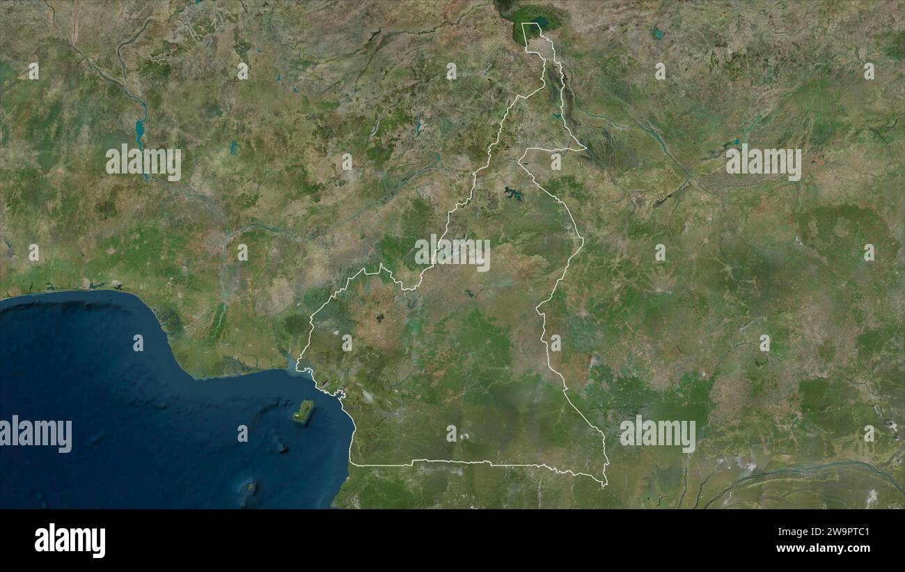 Cameroun outlined on a high resolution satellite map Stock Photo - Alamy