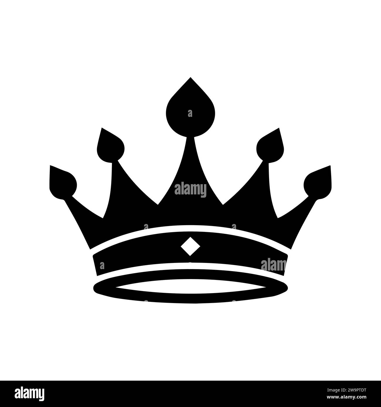 Crown Icon. A simple, black silhouette of a royal crown. Vector ...