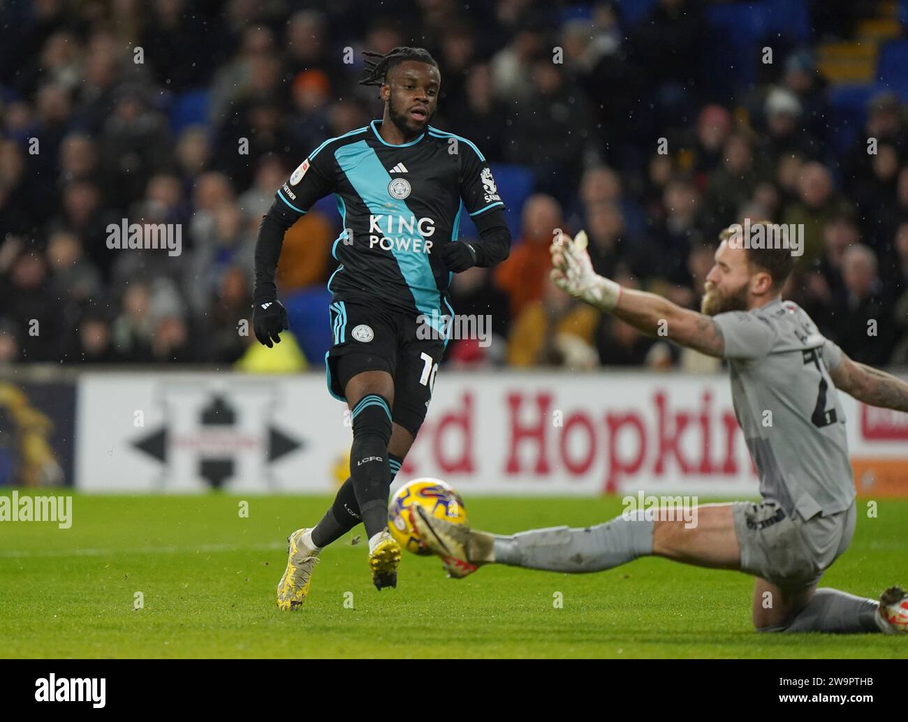 Leicester City's Stephy Mavididi (left) has an attempt at goal during ...