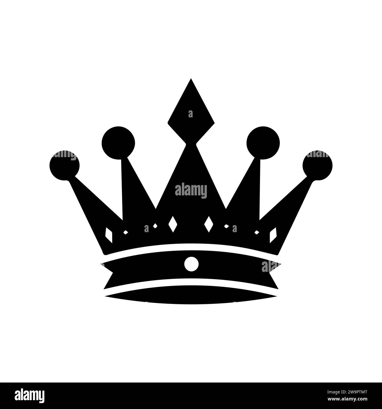Crown Icon A Simple Black Silhouette Of A Royal Crown Vector