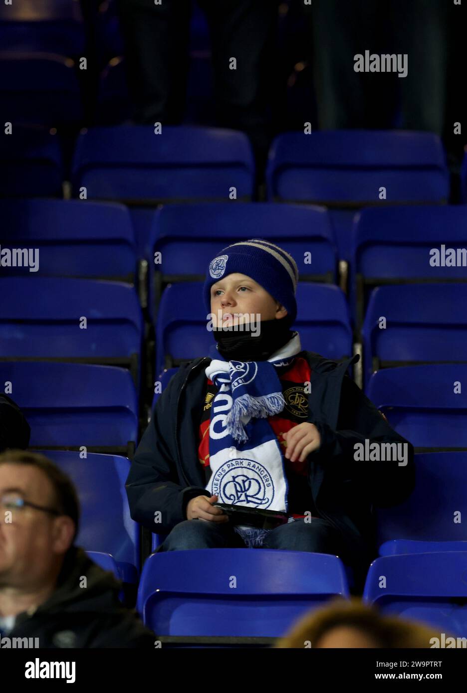 A Queens Park Rangers fan in the stands before the Sky Bet Championship ...