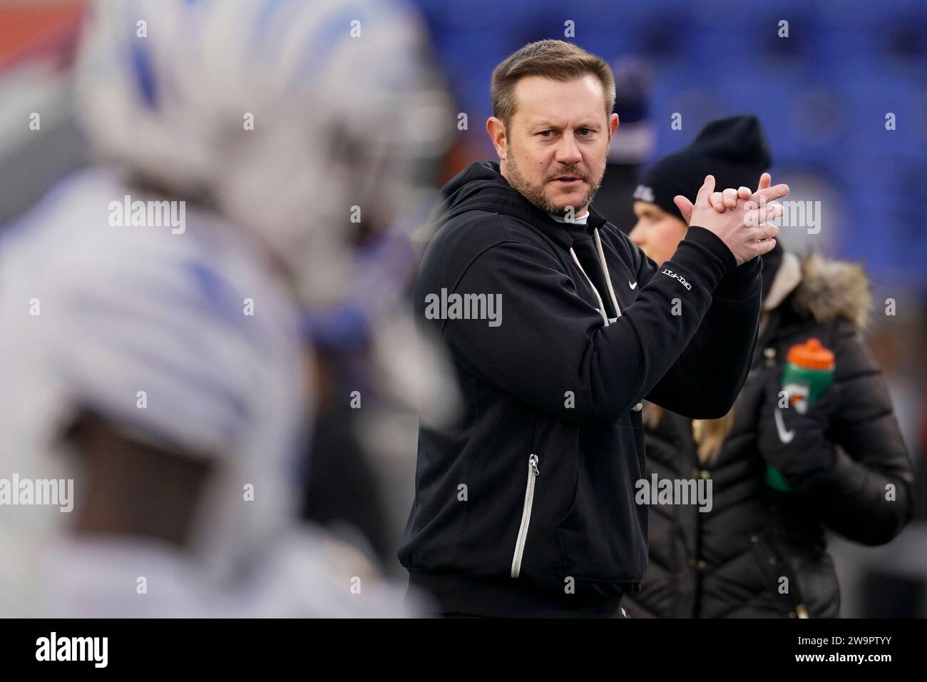 Memphis head coach Ryan Silverfield watches his team warm up before the ...