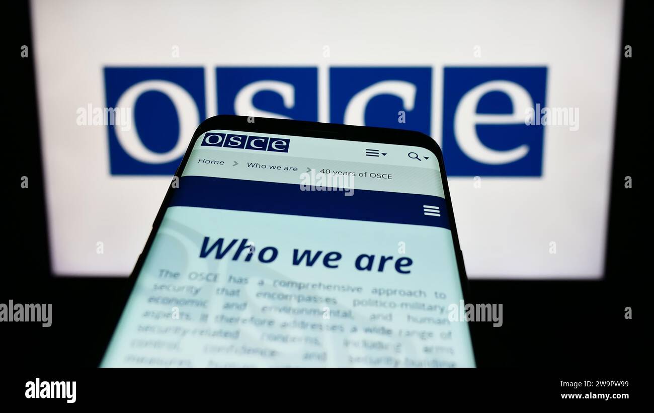 Mobile phone with website of Organization for Security and Co-operation ...