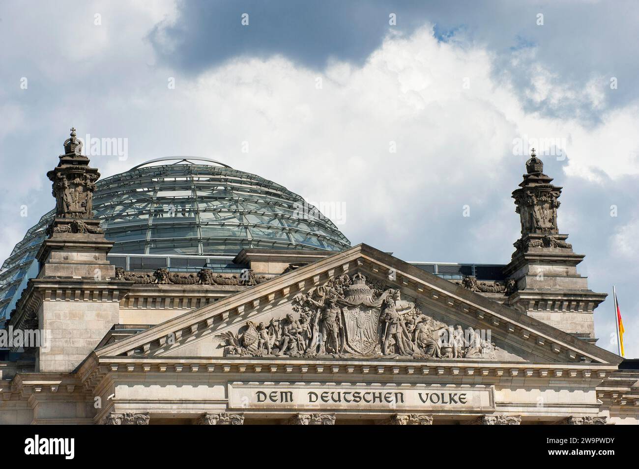 Dome and historic old building of the Reichstag, glass dome, seat of ...