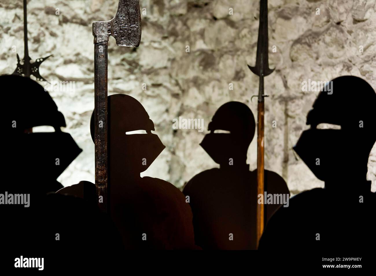 Silhouettes, silhouette, depiction, knight, armour, knight's armour ...
