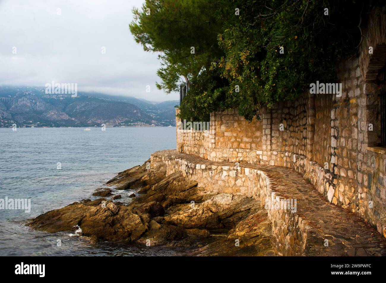 Shore path in St-Jean-Cap-Ferrat, Mediterranean, Mediterranean, path ...