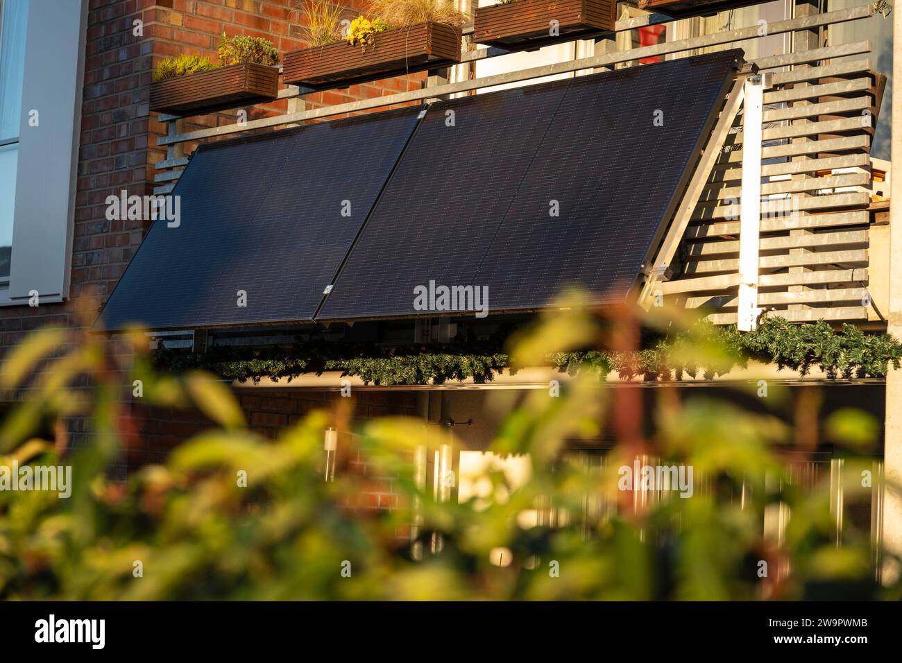 Balcony power plant Solar power plant on a balcony in Duesseldorf ...