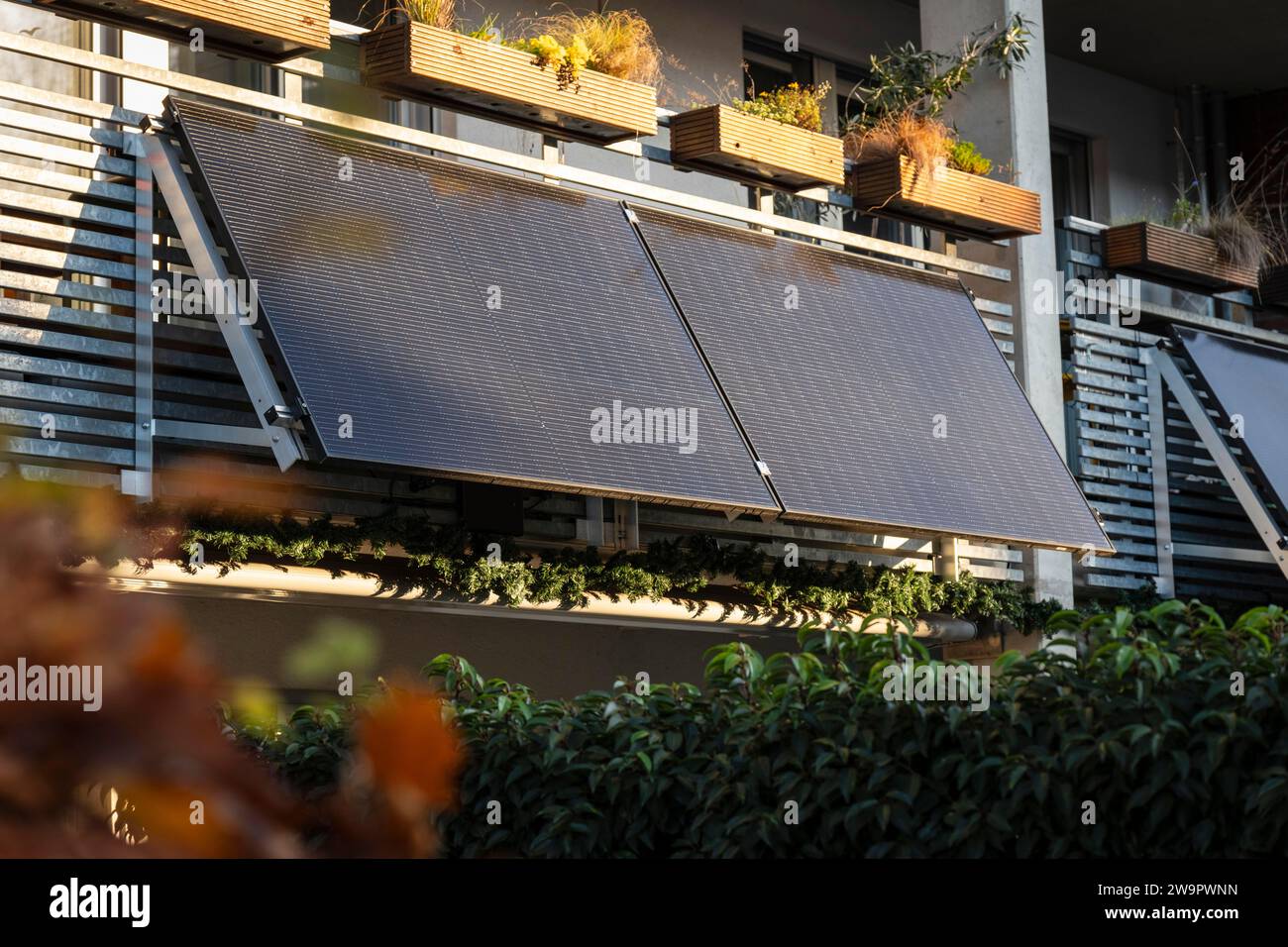 Balcony power plant Solar power plant on a balcony in Duesseldorf ...