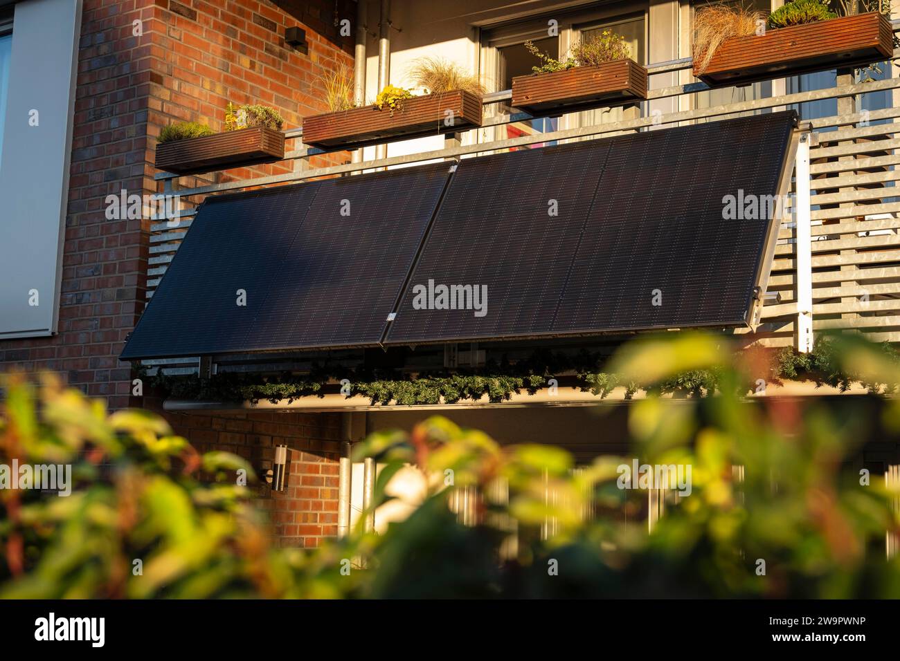 Balcony power plant Solar power plant on a balcony in Duesseldorf ...