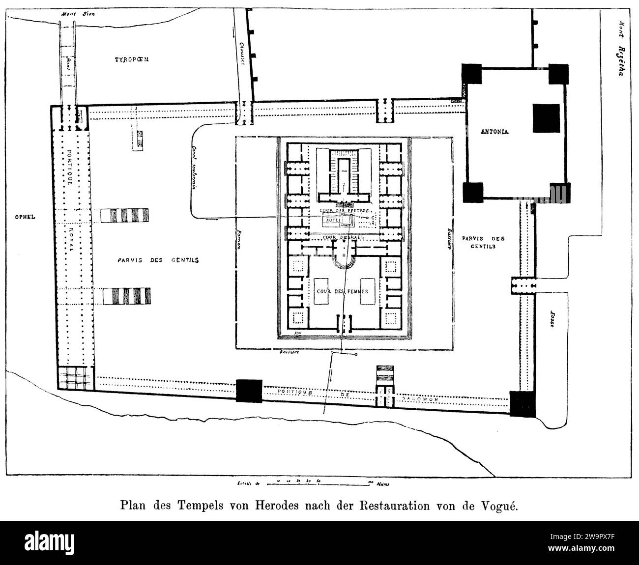 Plan, Temple of Herod, restoration, sanctuary, inner and outer ...