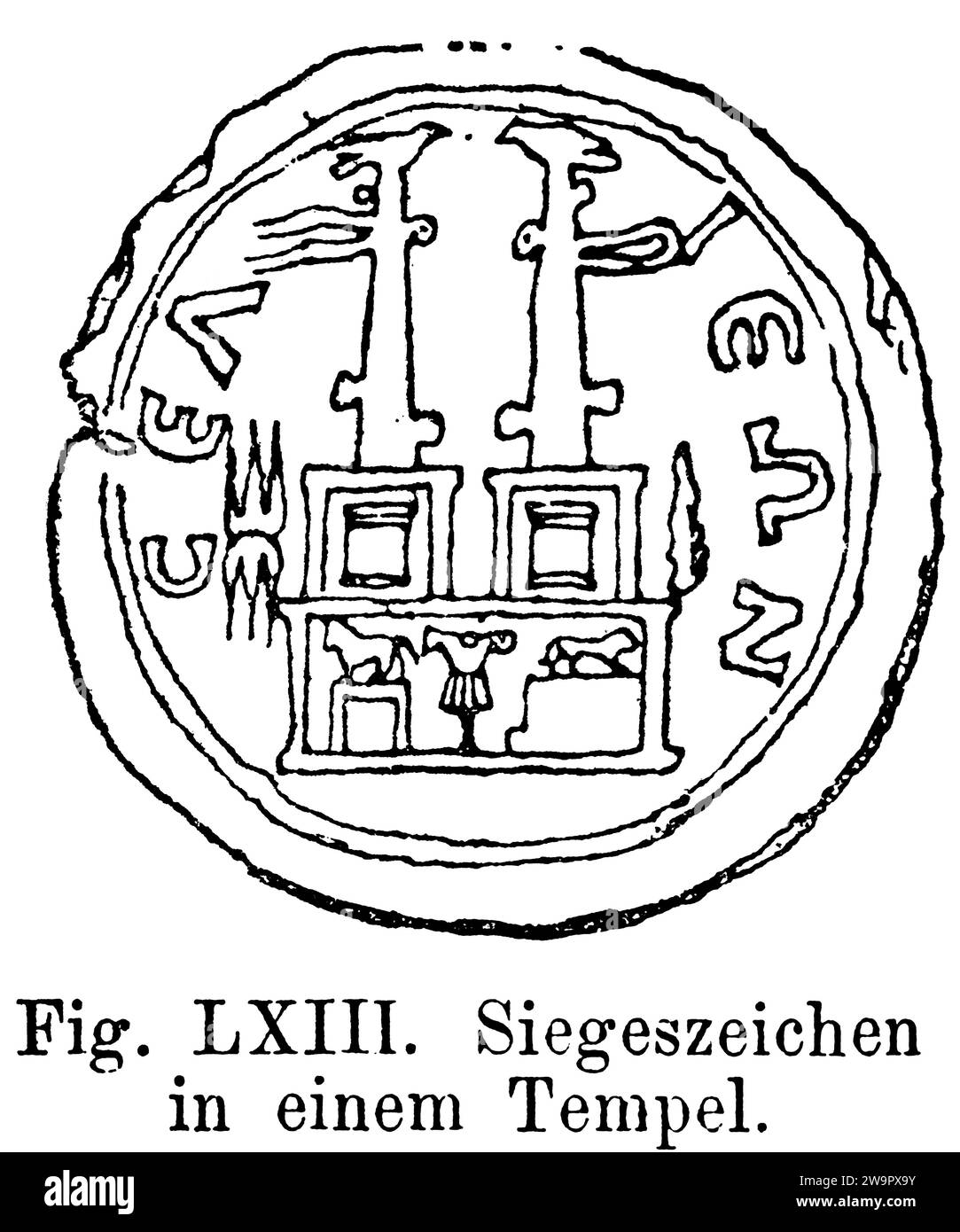 Victory sign in a temple, Philistines defeat Israelites, Triupf, false ...