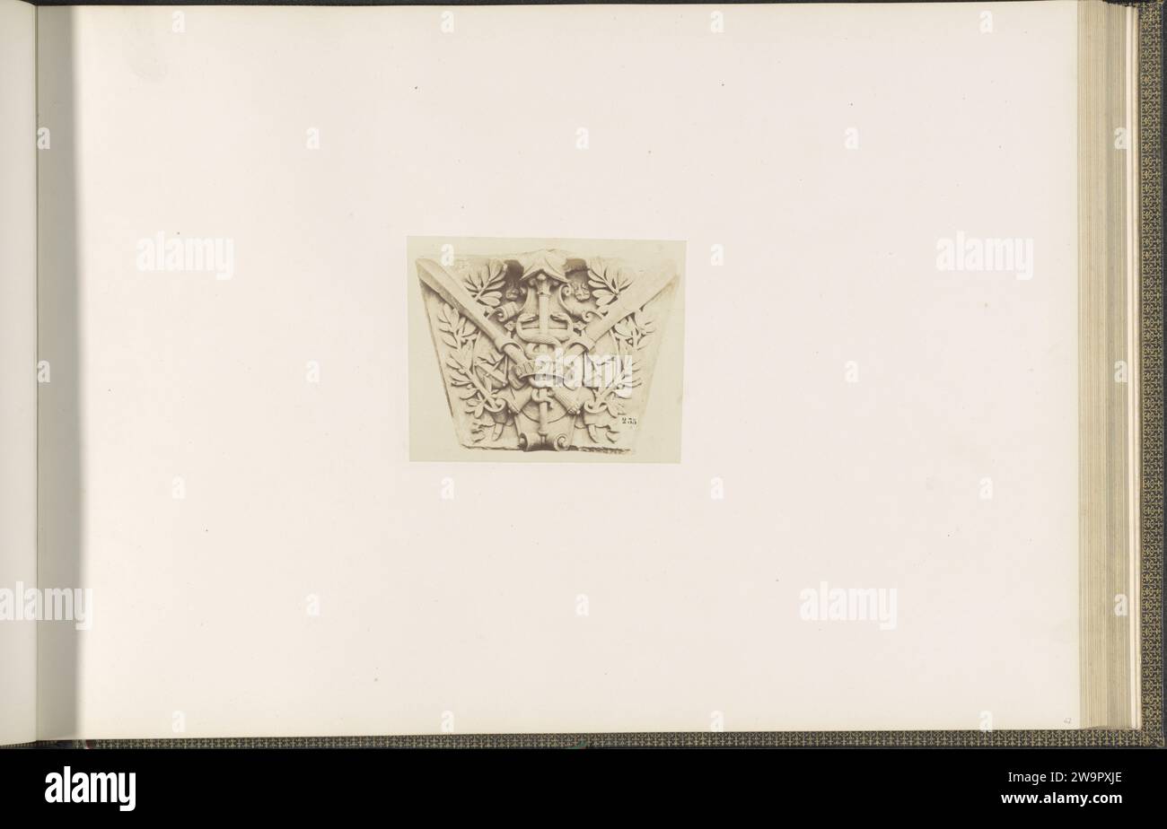 Gips model for a coat of arms on the Palais du Louvre, c. 1855 - c ...