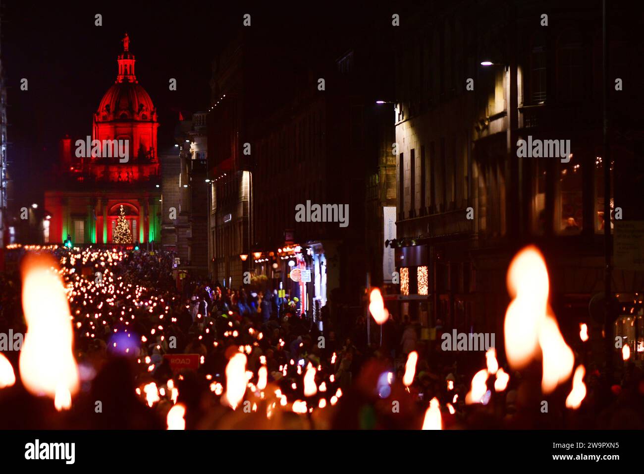 Edinburgh Scotland, UK 29 December 2023. The Torchlight Procession ...