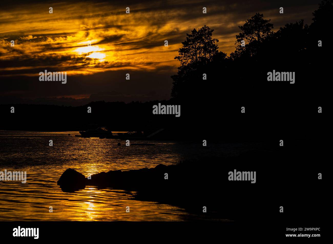 Just before sunset on the LaHave River in Nova Scotia, Canada Stock ...