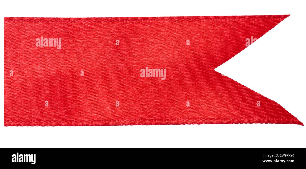 The ends of the red silk ribbon are sharply cut. Holiday decor Stock ...