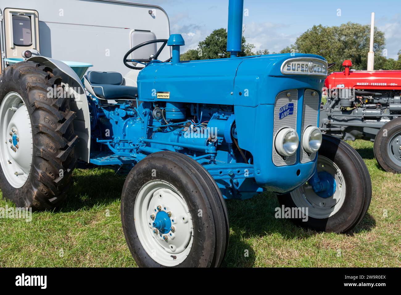 Drayton.Somerset.United kingdom.August 19th 2023.A restored Fordson Super Dexta is on show at a ...