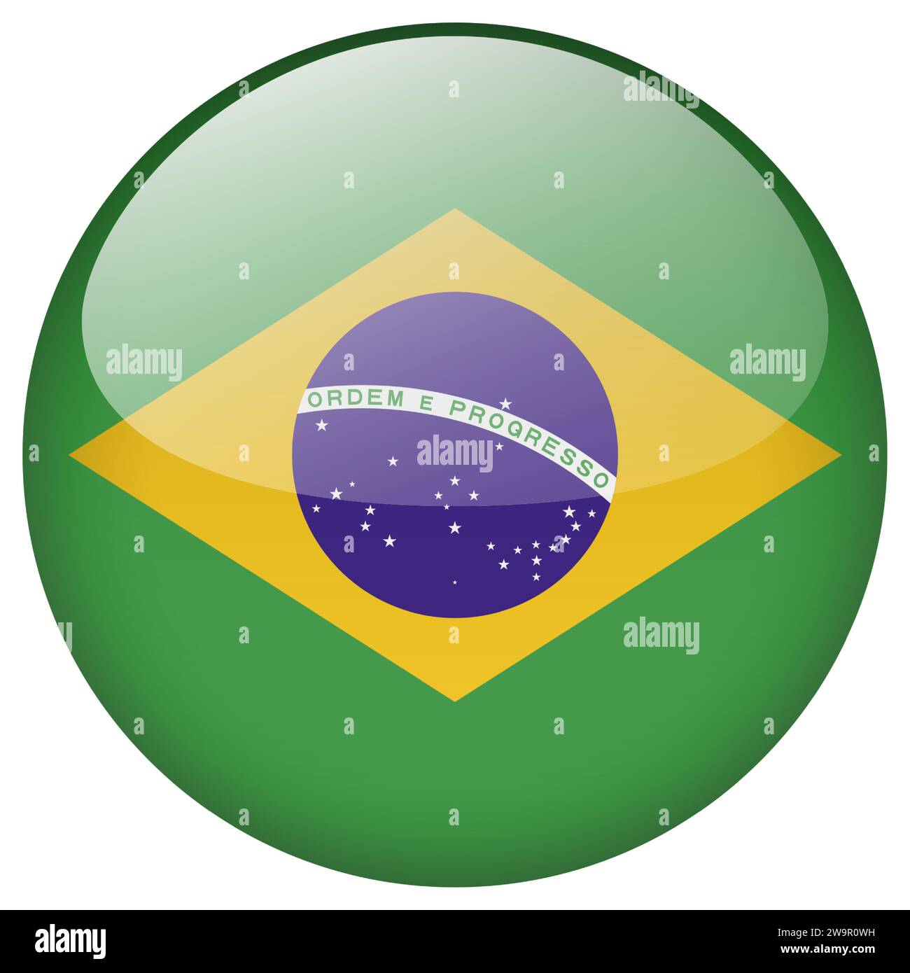 Brazil flag button. Brazil circle flag button isolated on white ...