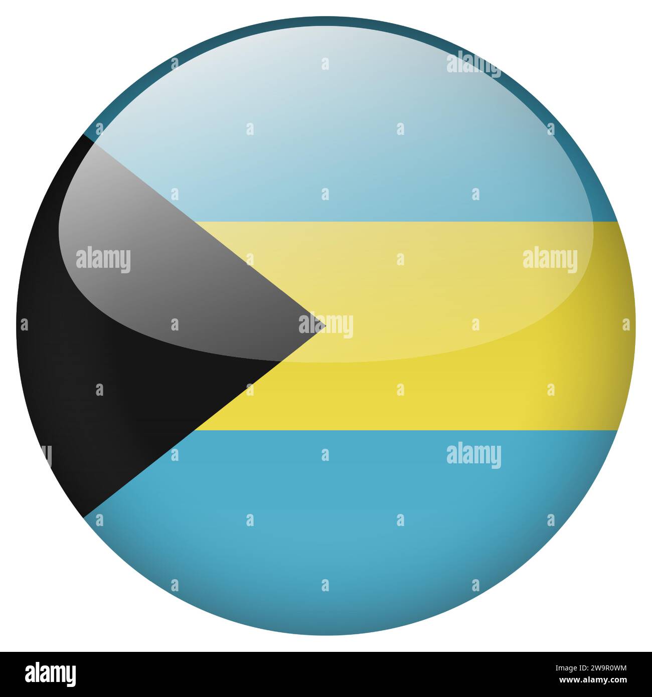 Bahamas flag button. Bahamas circle flag button isolated on white ...