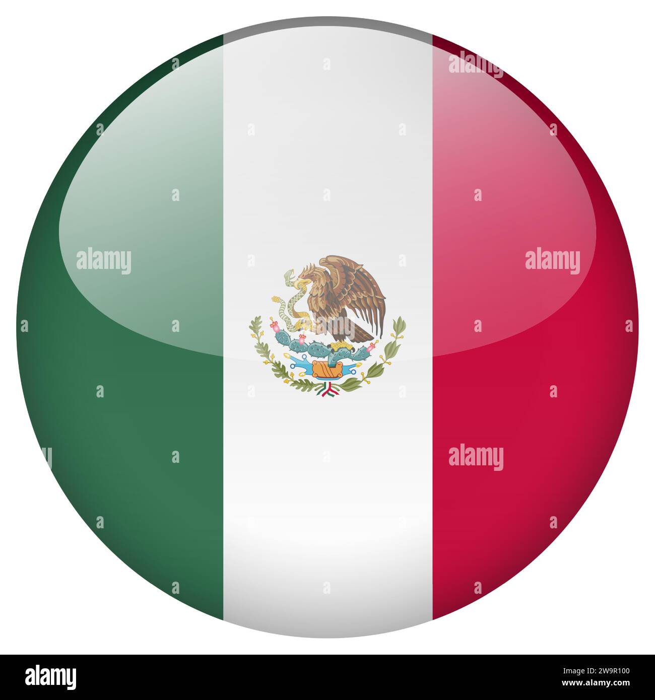 Mexico flag button. Mexico circle flag button isolated on white ...