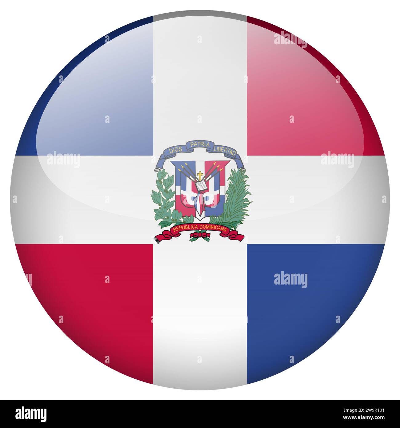 Dominican Republic flag button. Dominican Republic circle flag button ...