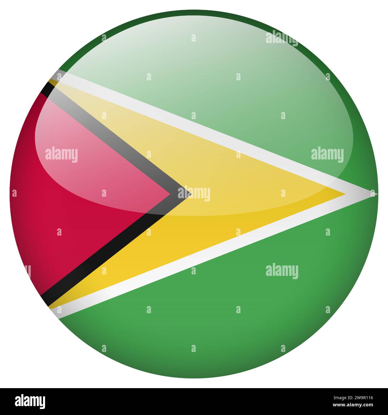 Guyana flag button. Guyana circle flag button isolated on white ... Guyana flag button. Guyana circle flag button isolated on white ...