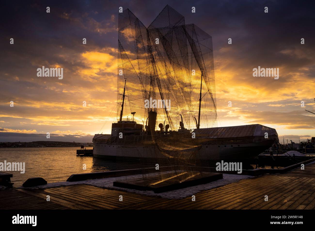Museum ship CSS Acadia at sunrise alongside at the Maritime Museum of ...