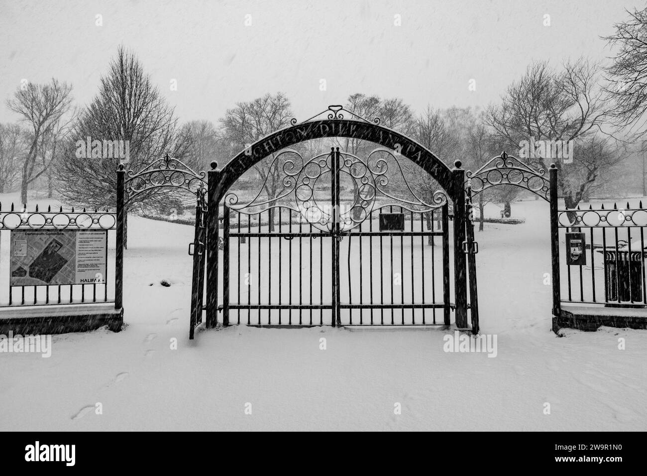 Walking through Dartmouth Common during a snow storm in Halifax, Nova ...
