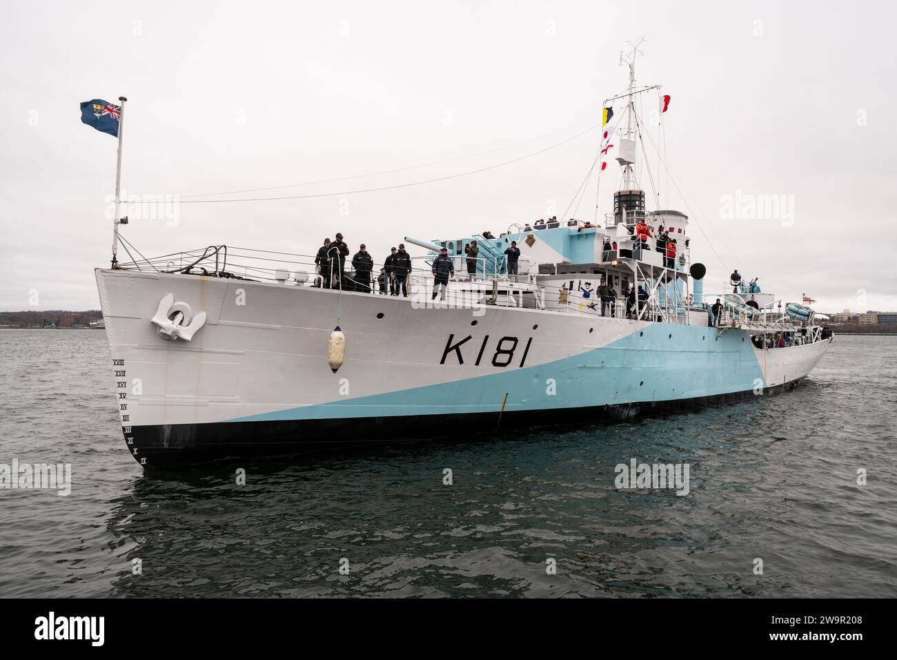 Preserved Flower-class corvette HMCS Sackville approaches her berth on ...
