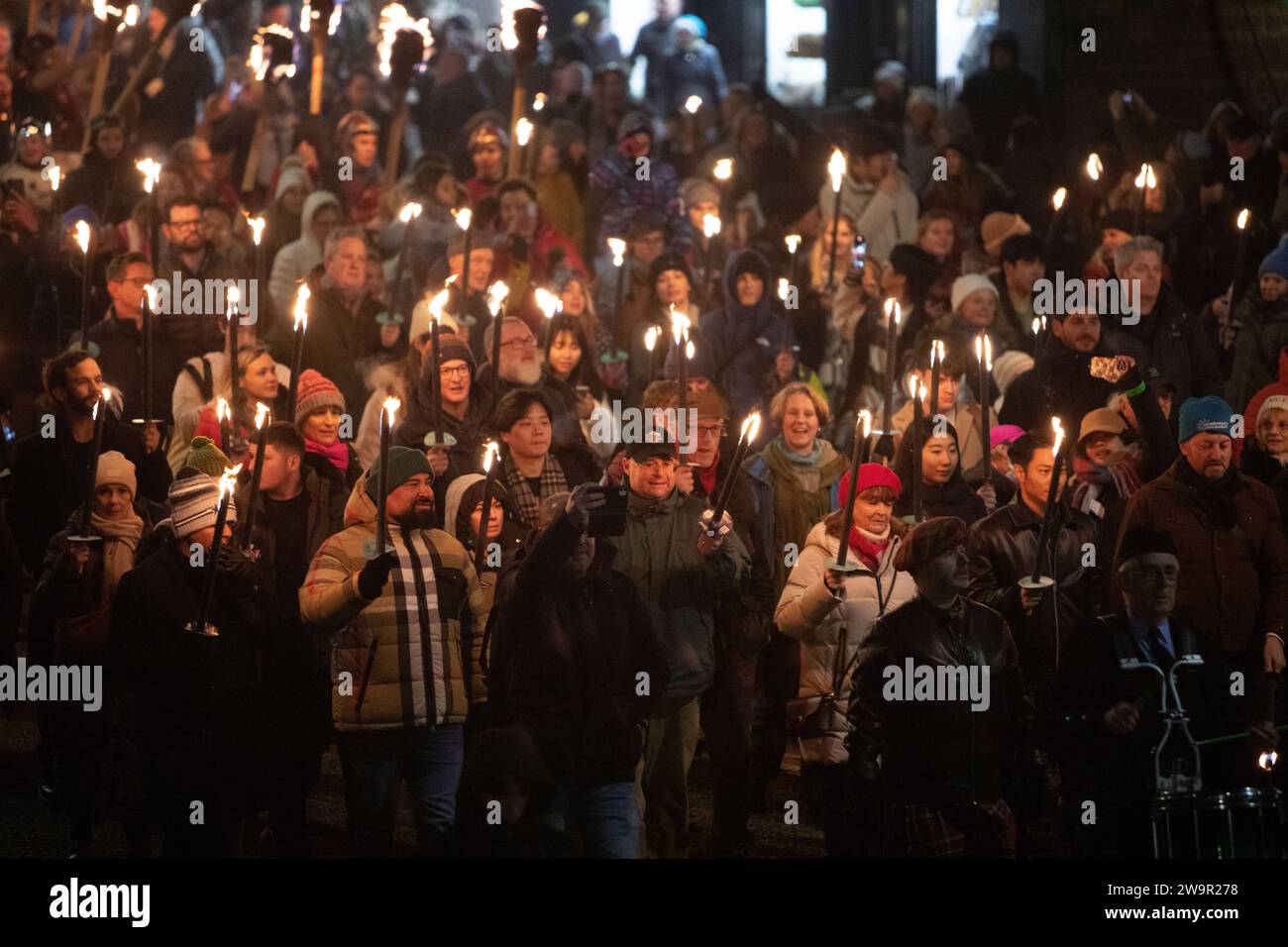 Edinburgh, UK. 29th Dec, 2023. Torchlight Procession back for 30th ...