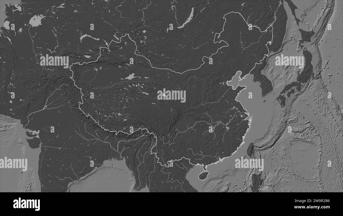 Map of china rivers Black and White Stock Photos & Images - Alamy