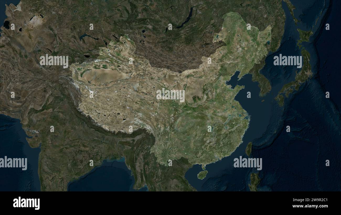 China highlighted on a high resolution satellite map Stock Photo - Alamy