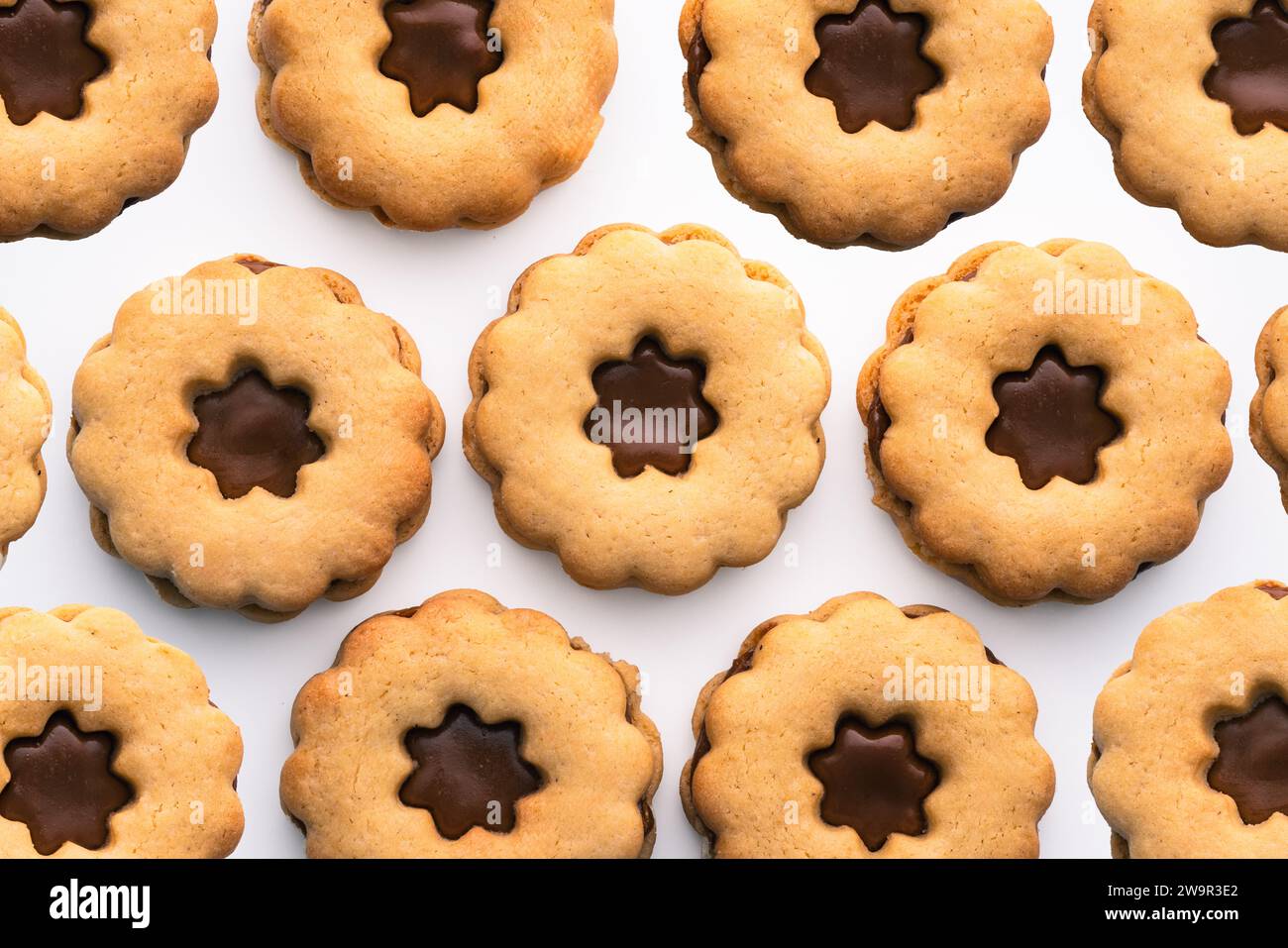 Traditional Christmas Linzer cookies Austrian or German biscuits with ...
