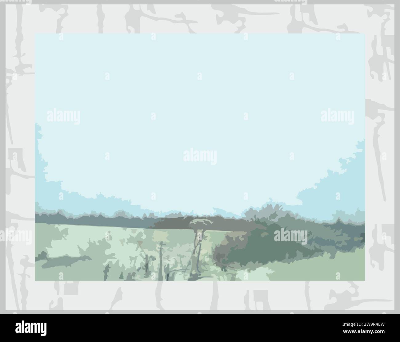 Serenity - a winter laconic landscape for posters or interior solutions ...